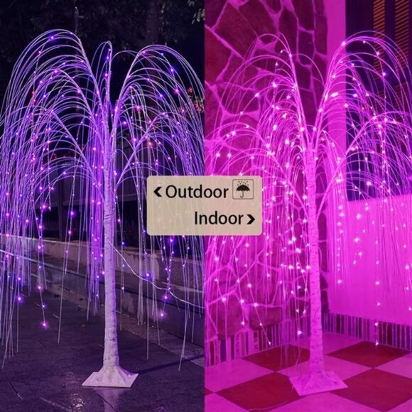 led light | Holiday | 24 Led 5ft Colorful Lighted Willow Tree Rgb Led ...